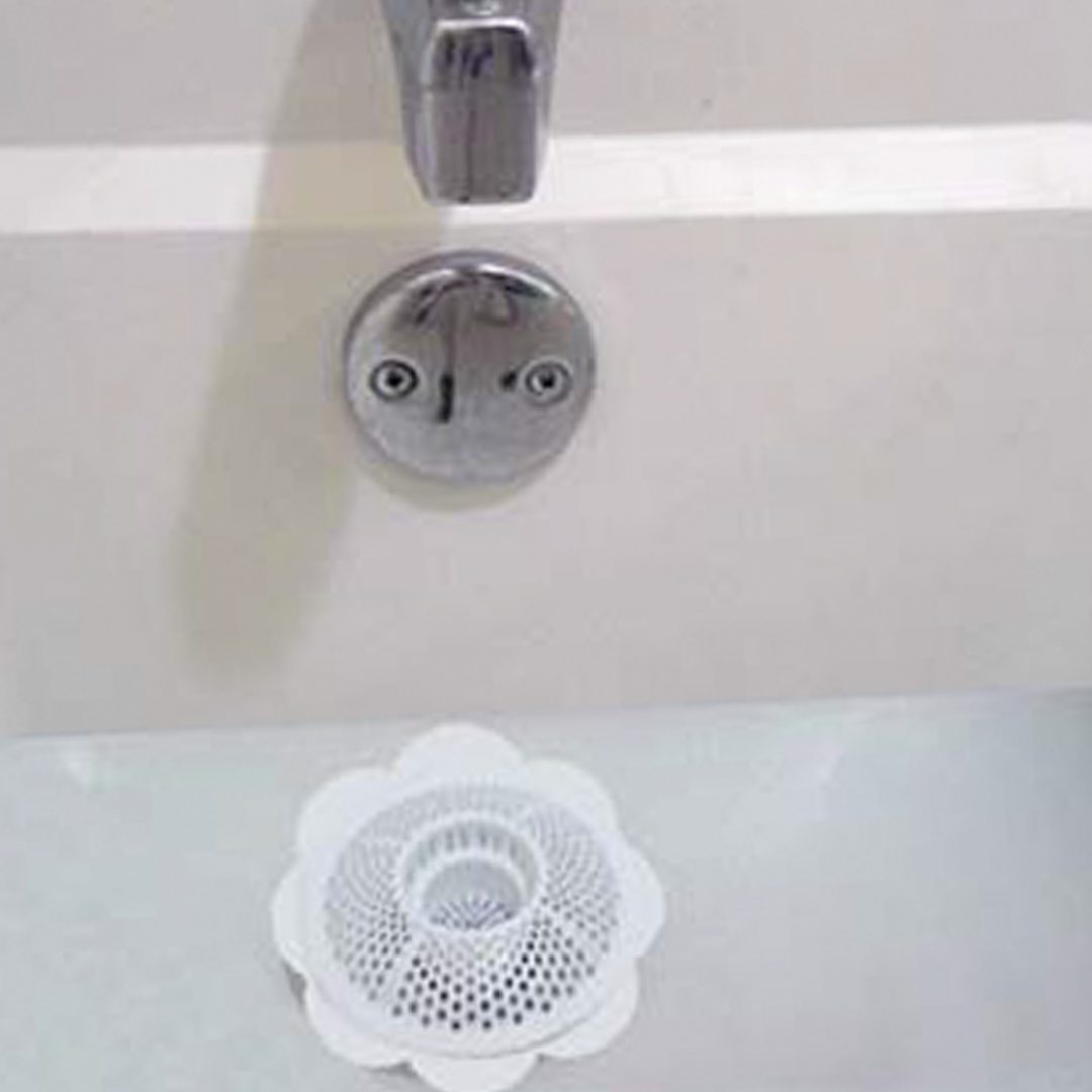 Hair Catcher Bathroom Tub Strainer in White - Danco