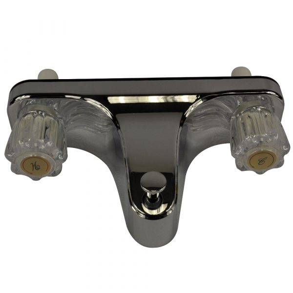 8 in. Mobile Home Off-Set Tub/Shower Faucet with Knob Handles in Chrome ...
