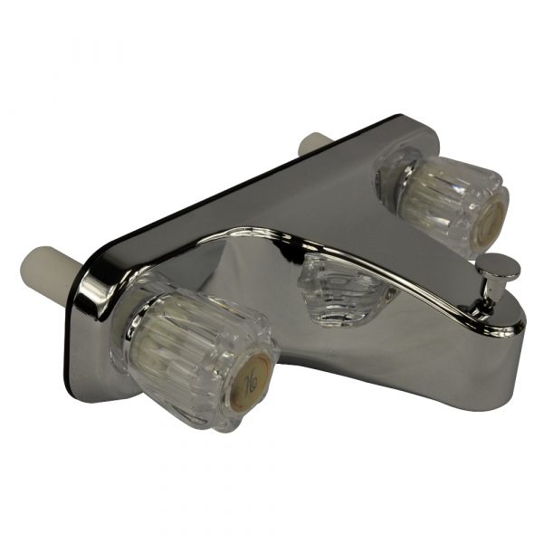 8 in. Mobile Home Off-Set Tub/Shower Faucet with Knob Handles in Chrome ...
