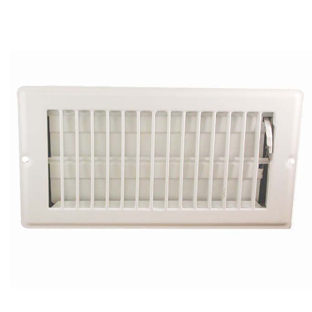 4 in. x 10 in. Steel Floor Register with 1-5/16 in. Drop in White ...