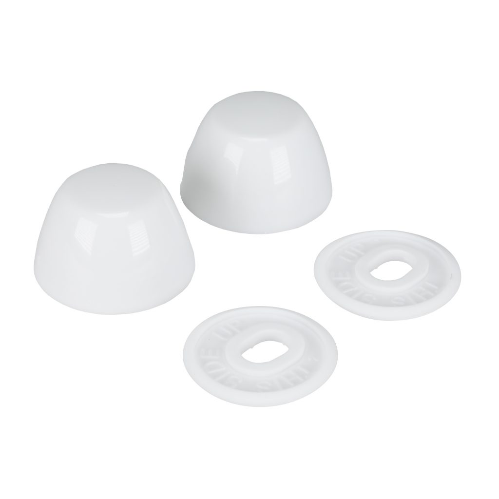 Universal Round Toilet Bolt Caps in White - Danco