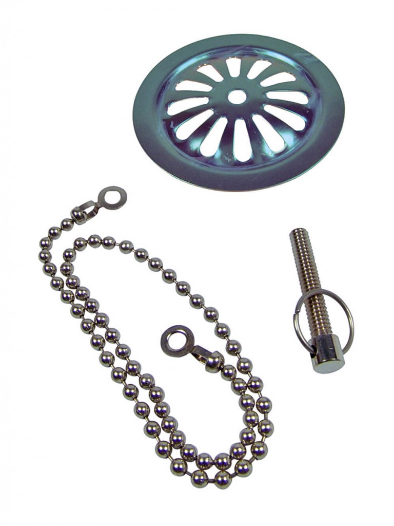 Old Style Overflow Plate with Chain - Danco