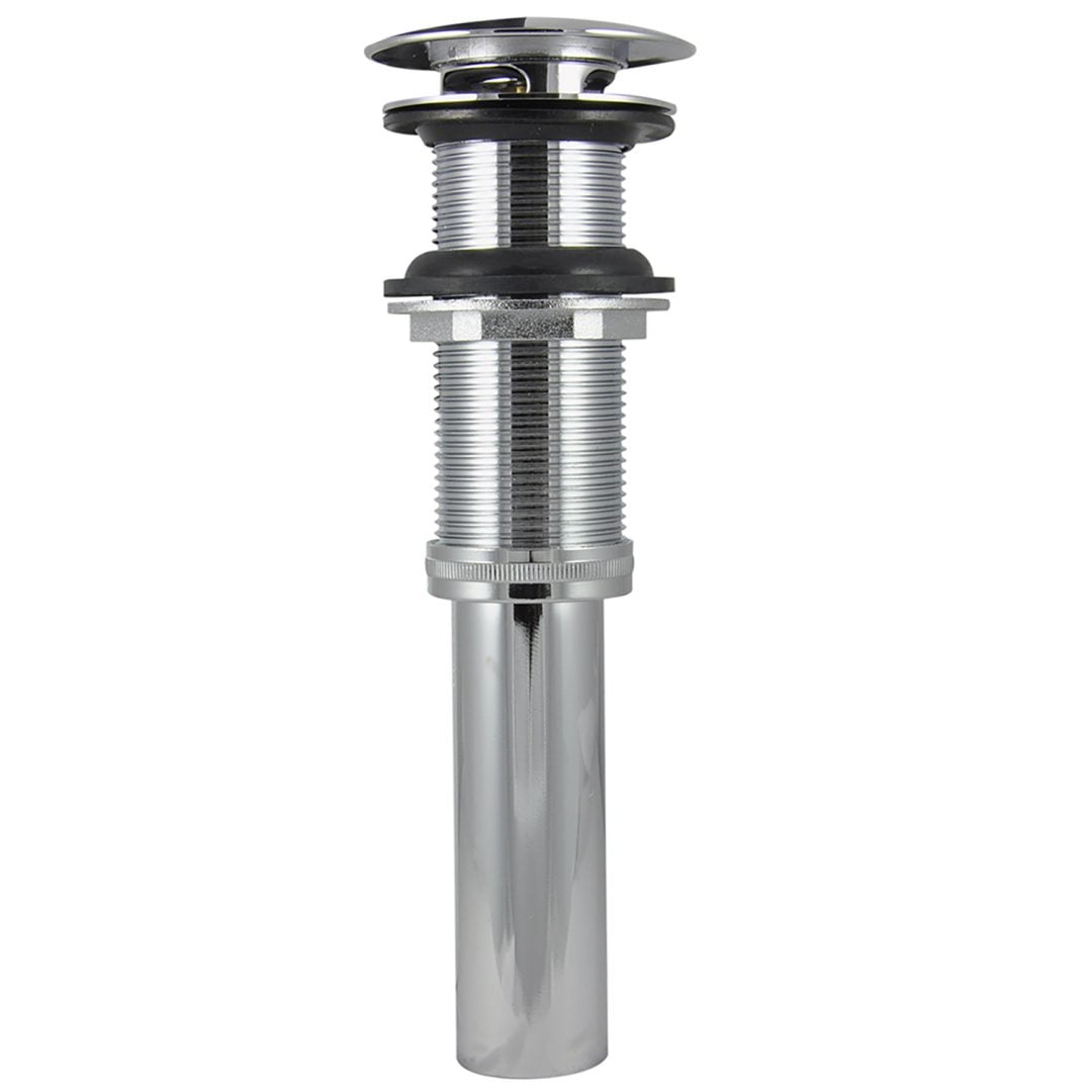 Decorative Push-Button Sink Drain without Overflow in Brushed Nickel ...
