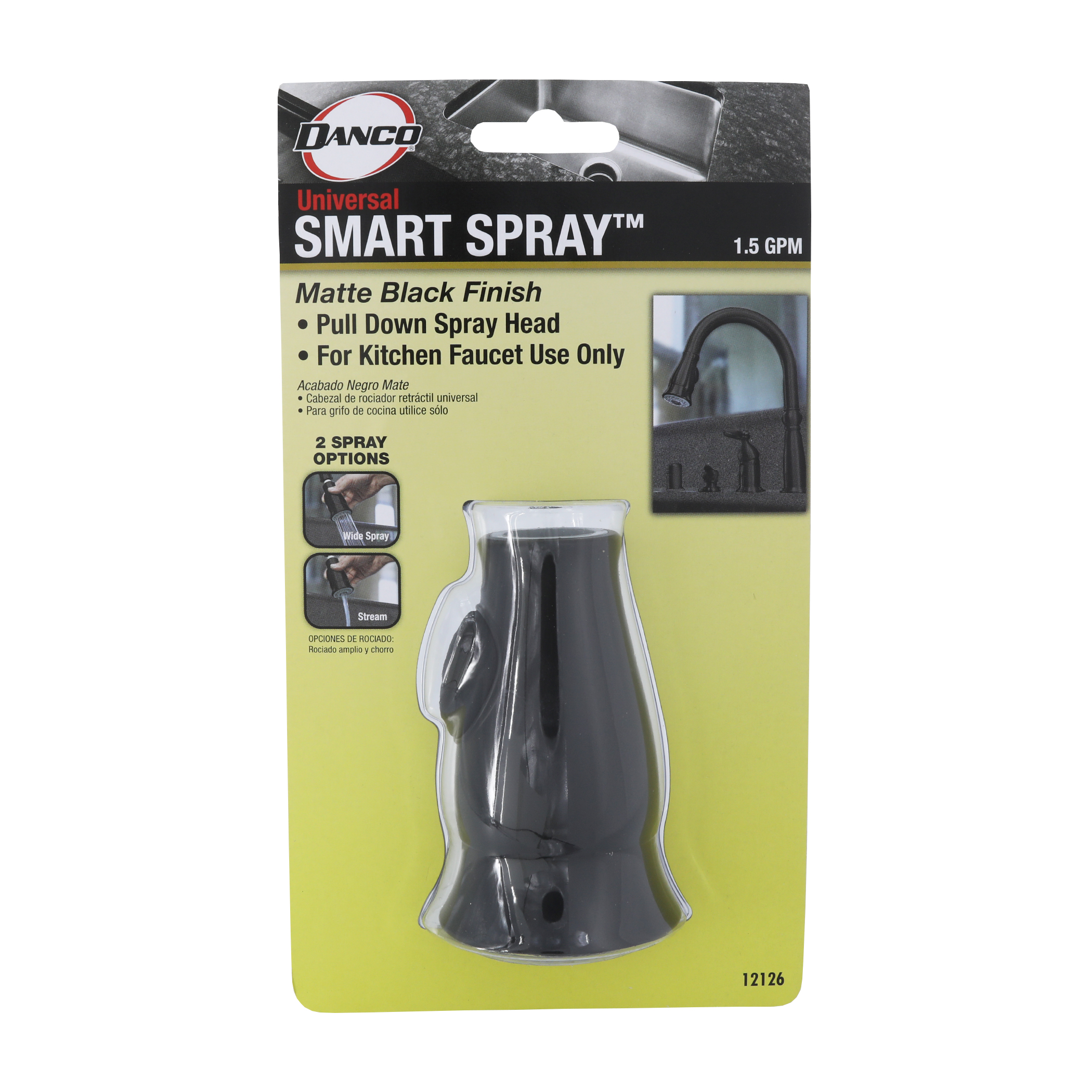 Smart Spray Pull Down Faucet Spray Head in Matte Black - Danco